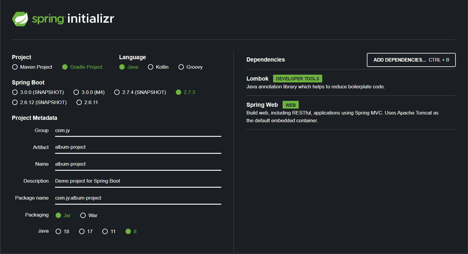 [albumProject] 1. 프로젝트 세팅 | Yoon’s Github Blog